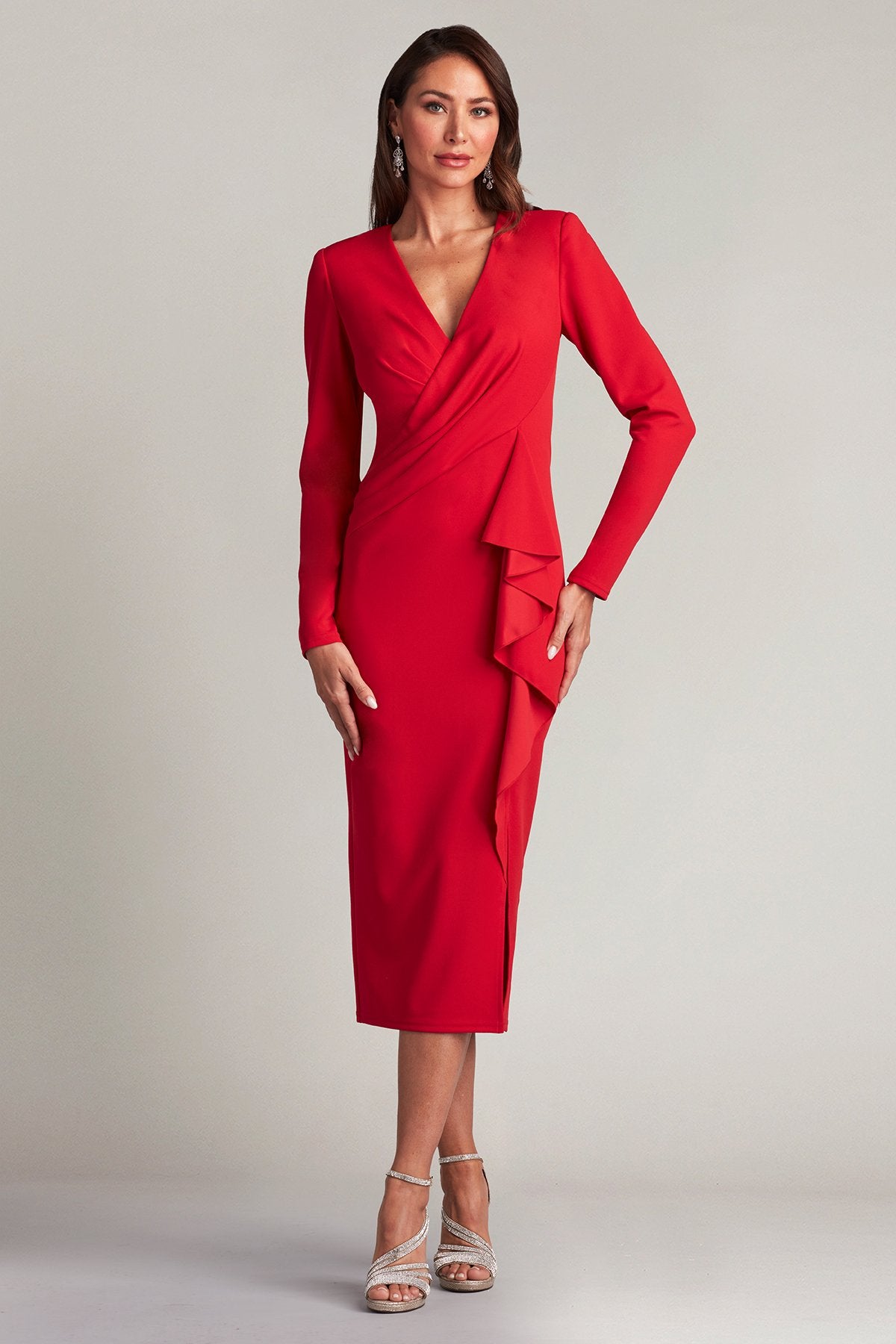 TADASHI SHOJI Tadashi Shoji Bennie Flounce Midi Dress